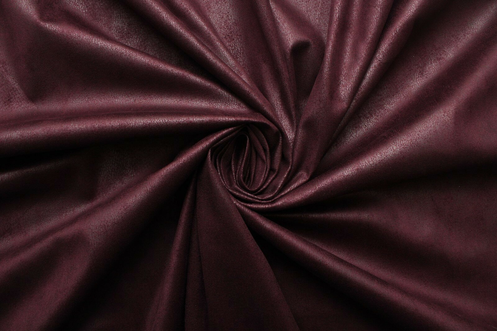 Ткань Замша искусственная винного цвета с эффектом обливной дублёнки, ш142см, 0,5 м