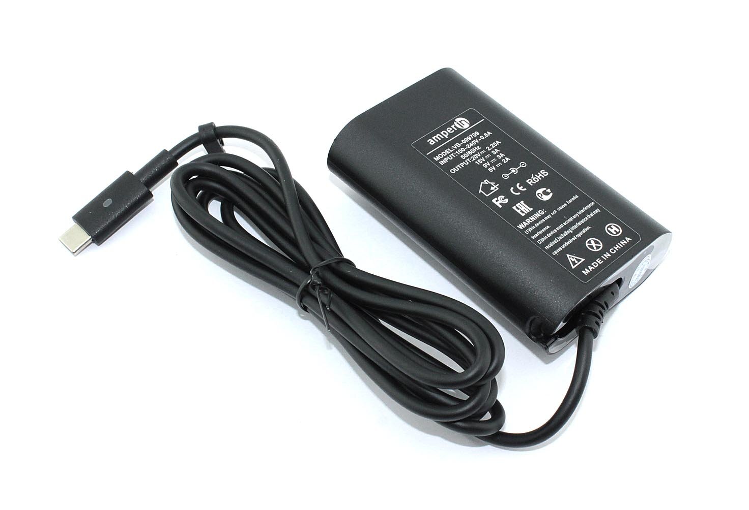Блок питания (сетевой адаптер) Amperin 5V 3A - 20V 2.25A 45W Type-C тонкий корпус