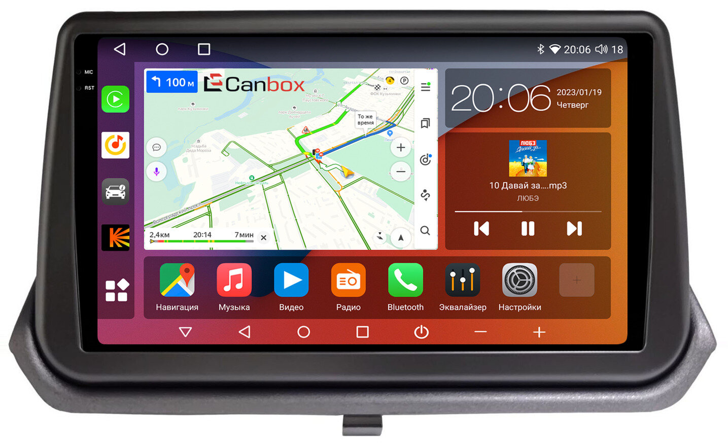 Штатная магнитола Canbox EVO 2K 5816-9-2614 Mitsubishi Pajero iO, Pajero Pinin 1998-2007 (взамен верхнего козырька) Android 14 (4G-SIM, 8/256, DSP, QL
