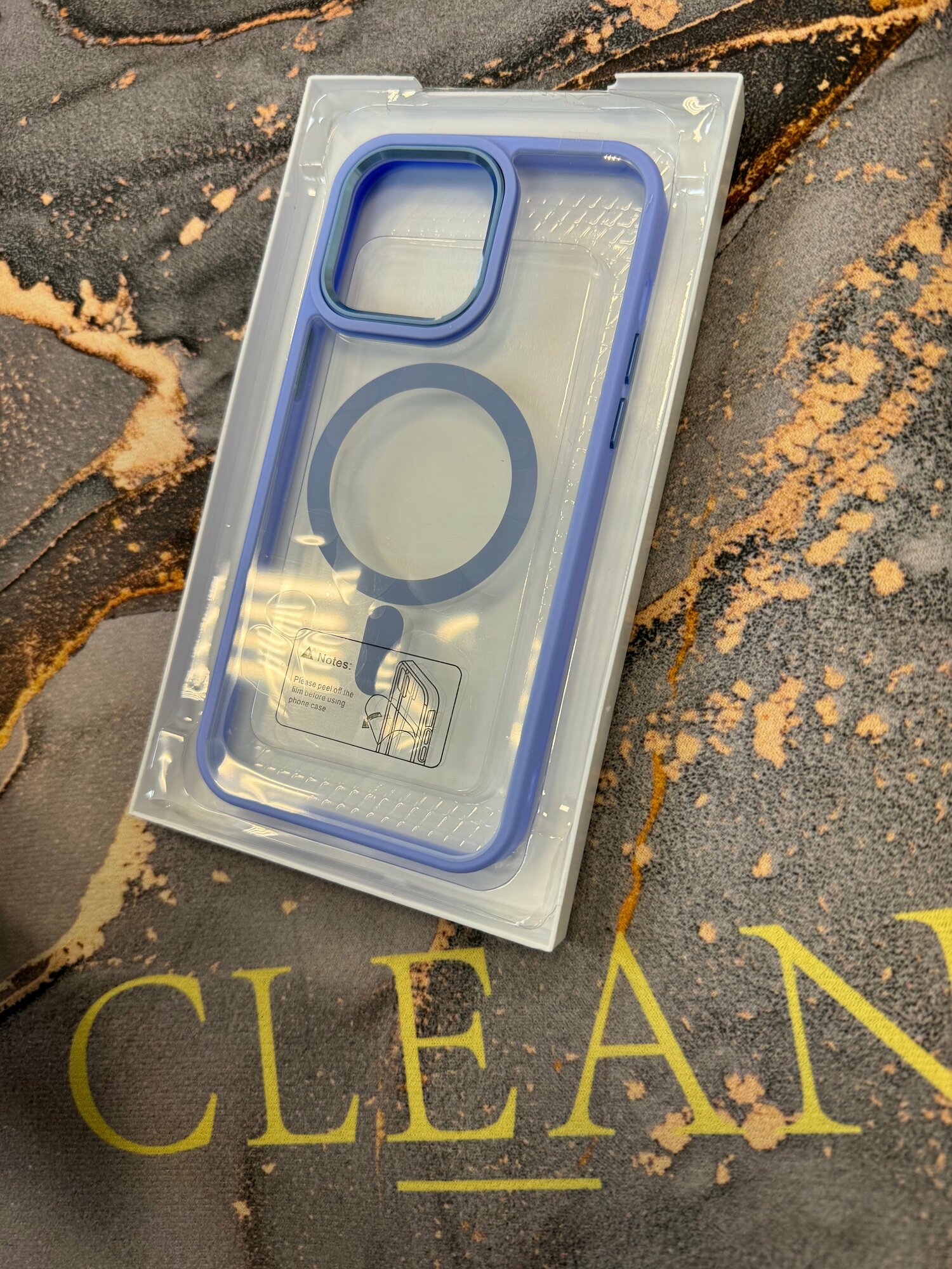 Чехол MyPads Esac для iPhone 14 Pro тонкая пластиковая крышка прозрачная полная окантовка с Macsafe голубой MyPads