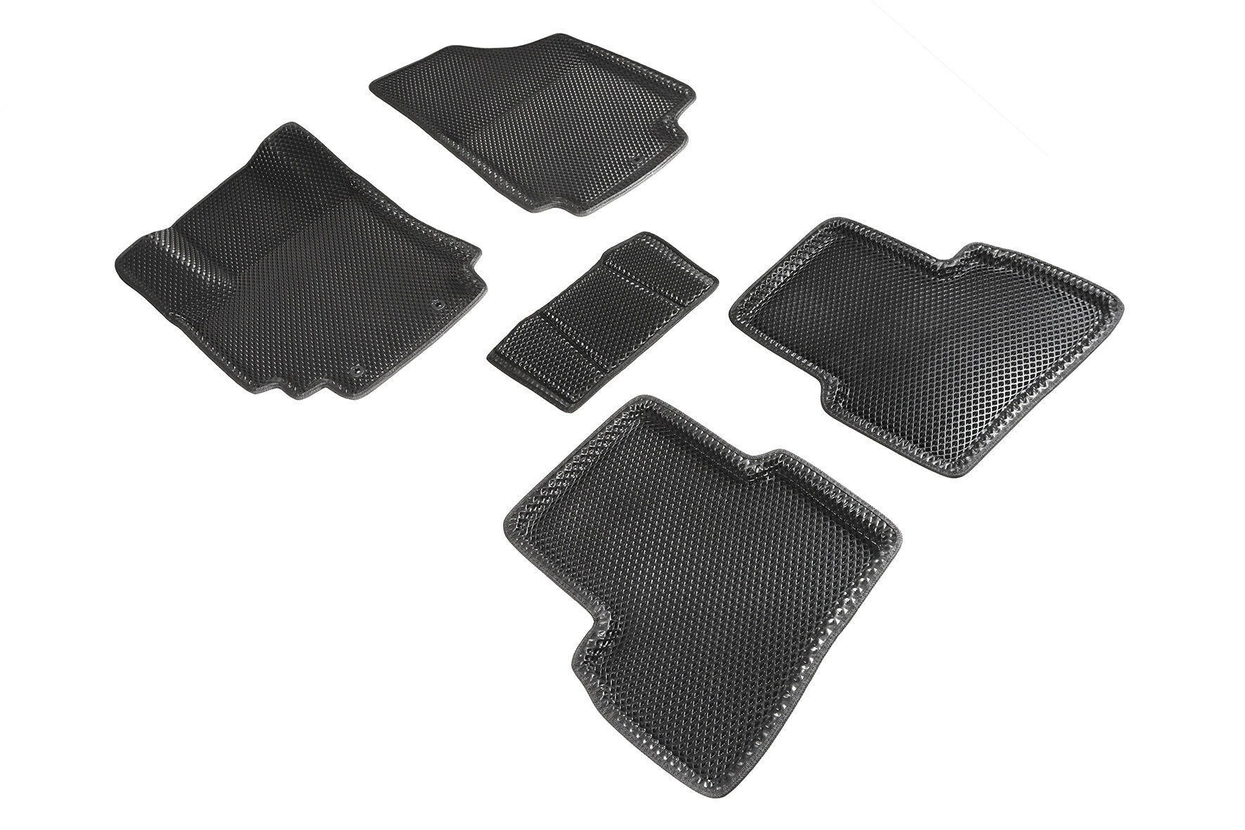 Коврики EVA 3D ромб Seintex для Hyundai Creta 2016-н. в. (черные, 95181)