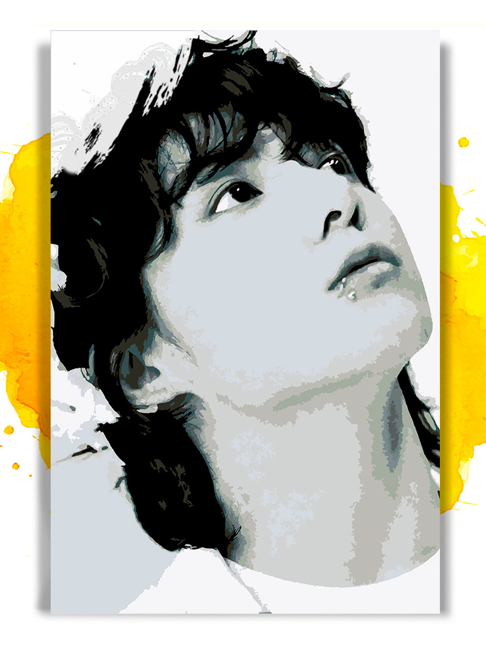 Картина по номерам на холсте BTS Чон Чонгук ЧБ, 40 х 60 см