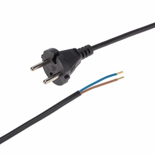 Сетевой шнур Rexant с вилкой, ПВС 2х0.75 кв. мм, 1.5 м, медь, черный