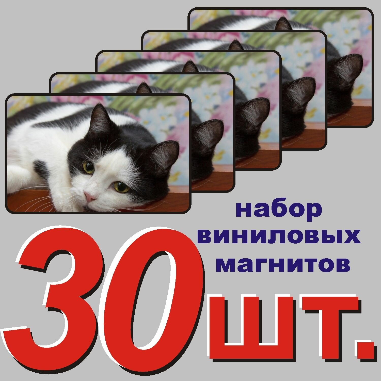 Магнит на холодильник "Котики" 30 шт.