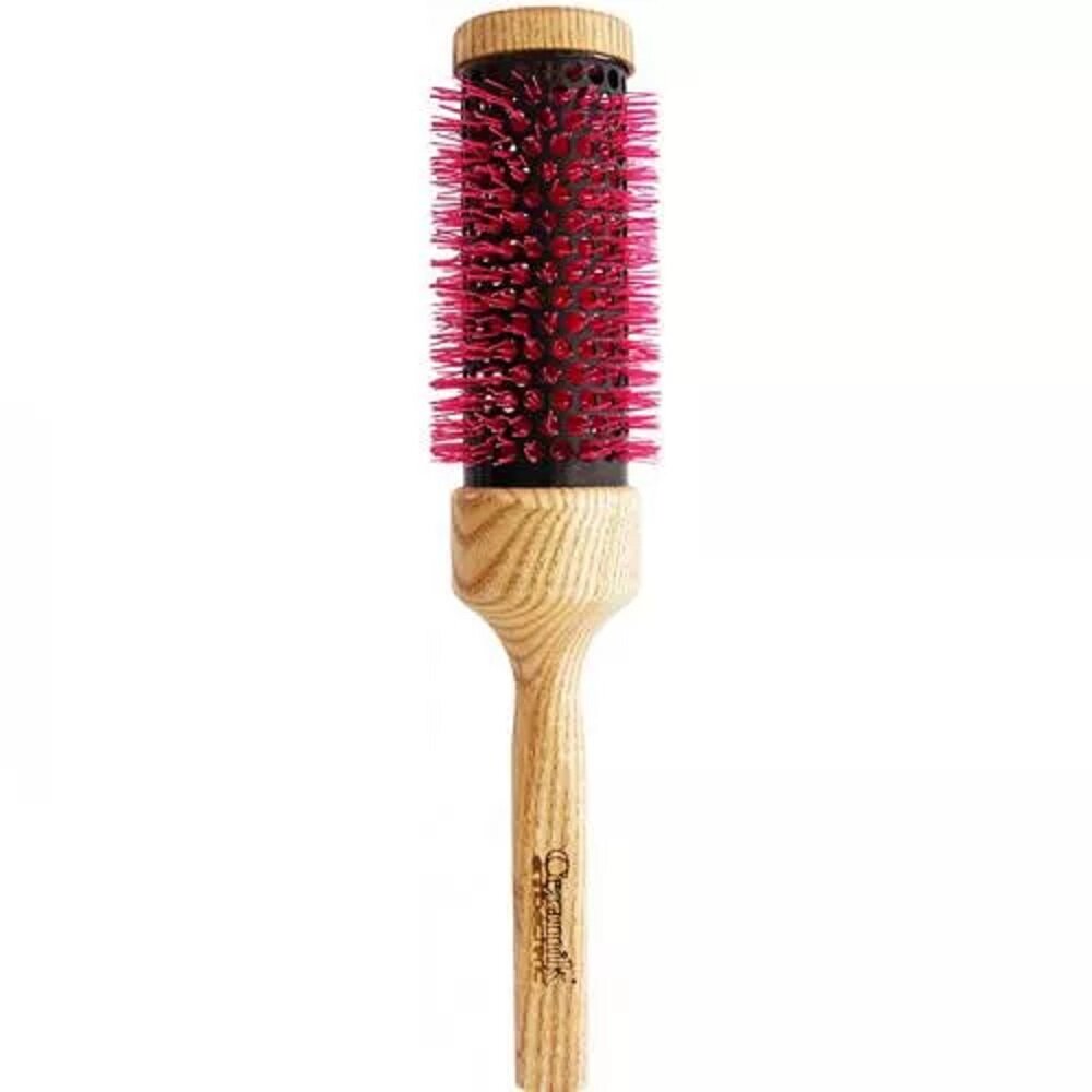 Щетка Tek с квадратной деревянной ручкой для волос Ceramik Antibacteric Oxy, круглая 36 мм