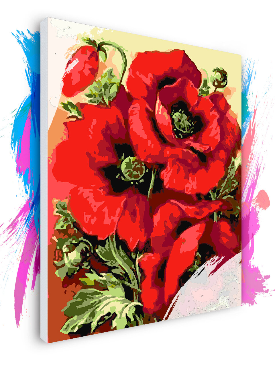 Картина по номерам на холсте Огненные маки, 30 х 40 см
