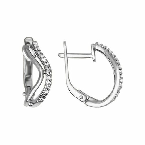 Серьги серебро, 925 проба, фианит