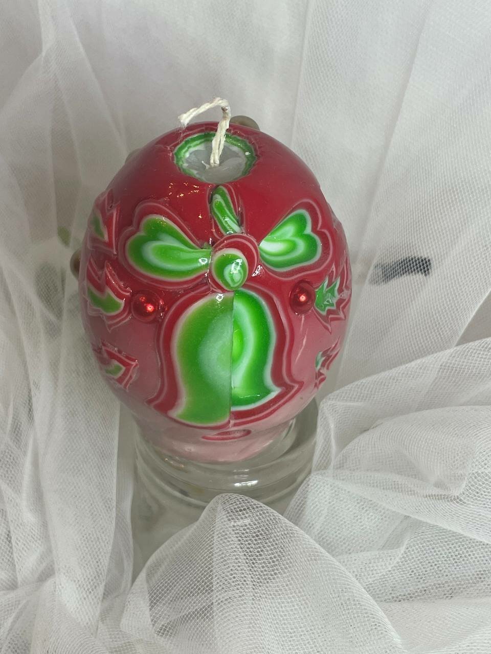 Свеча праздничное яйцо Selana Rejini , красное