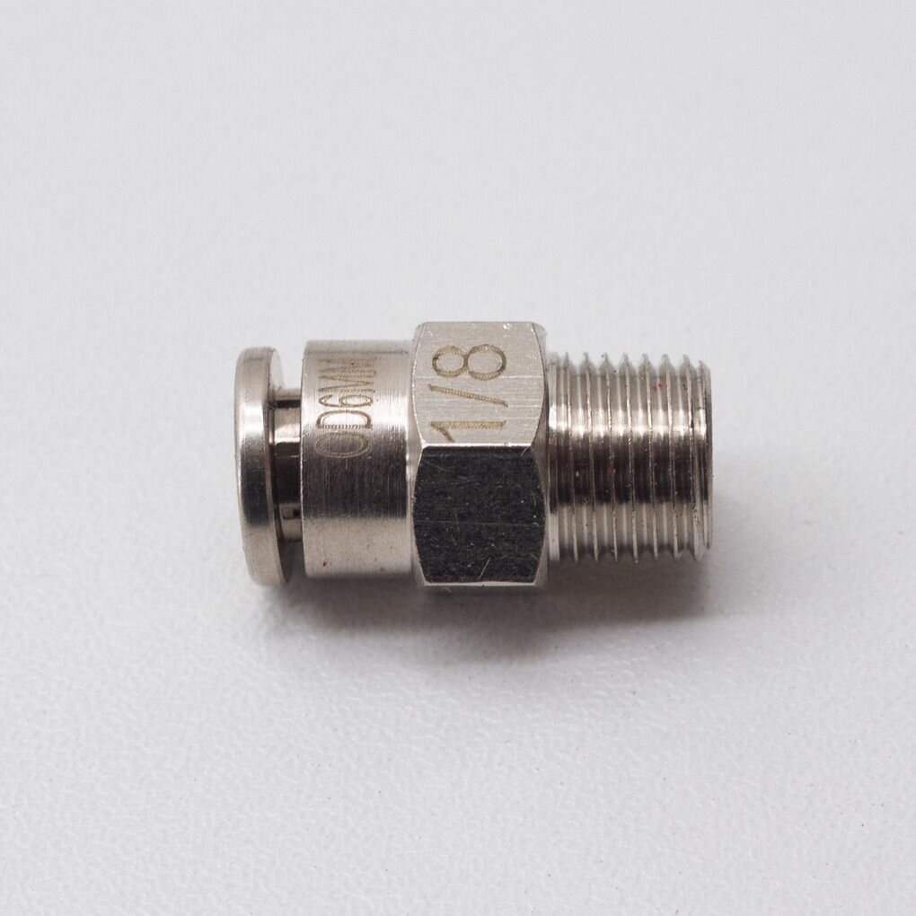 Фитинг металлический D6 мм, резьба 1/8, ZEVS