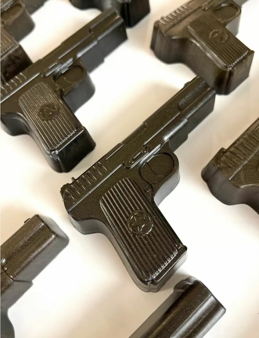 Мыло пистолет в подарочной упаковке. Подарок мужчине к 23 февраля, День Защитника Отечества - 5 штук.