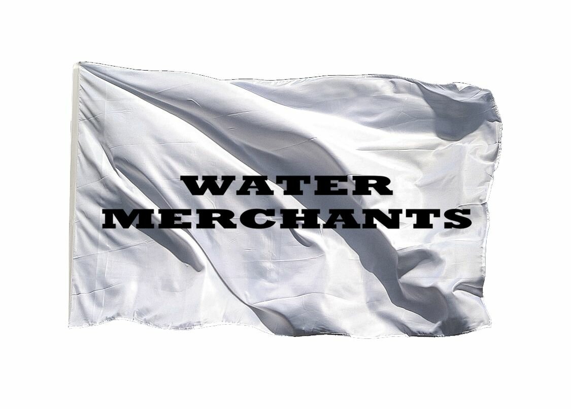 Флаг Торговцев водой Fallout Фоллаут 90х135 см на сетке для улицы, для флагштока