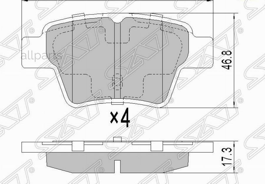 SAT ST-425322 Колодки тормозные (Сзади) Citroen C4 04-11 / Fiat Bravo 07-11