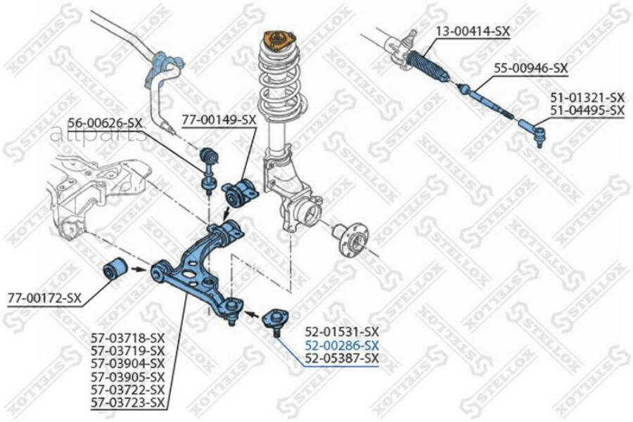 STELLOX 5200286SX опора шаровая! except 1800kg\ Fiat Ducato, Peugeot Boxer 01>