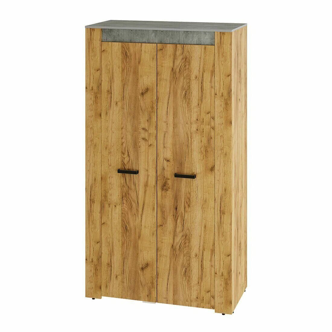 Шкаф для одежды двухдверный ШК-45 «Франк», крафт/бетон (1030х510х2176)