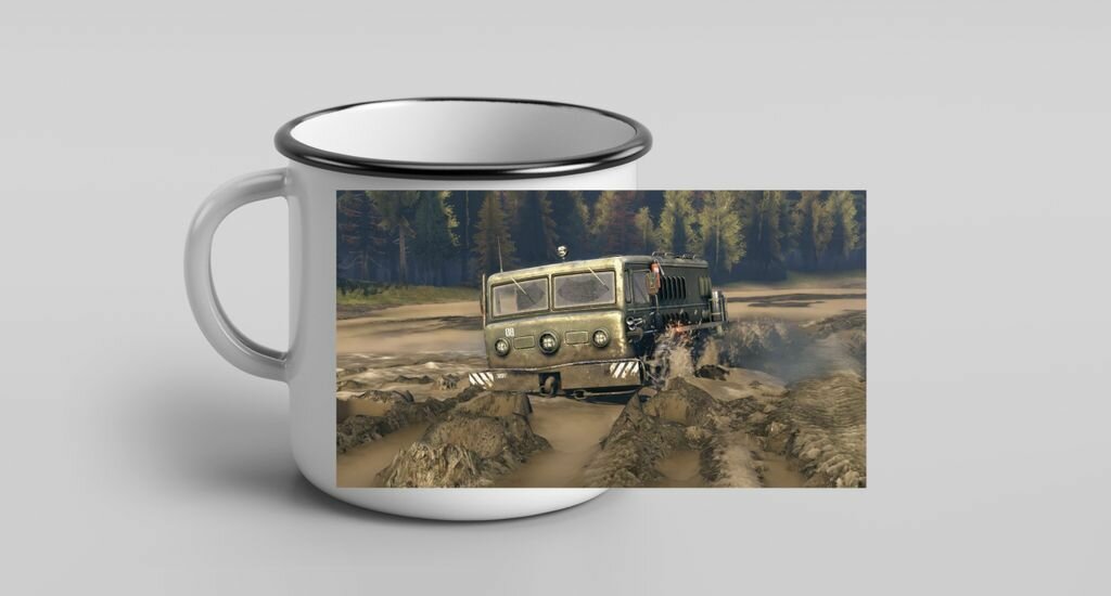 Кружка MIGOM металлическая эмалированная Spintires, Спинтайрес №9