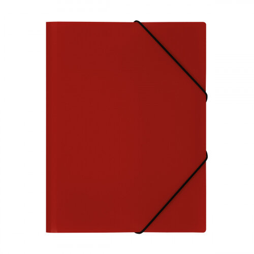 Папка на резинках Brauberg "Office", красная, до 300 листов, 500 мкм