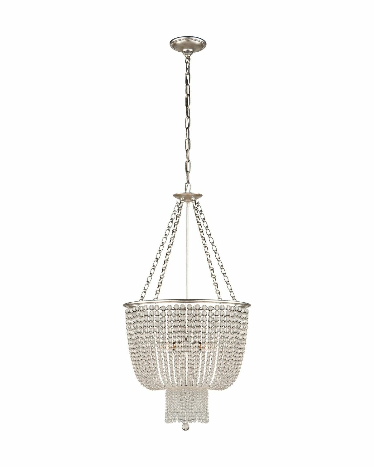 Серебряная люстра "Карла" со стеклянными бусами