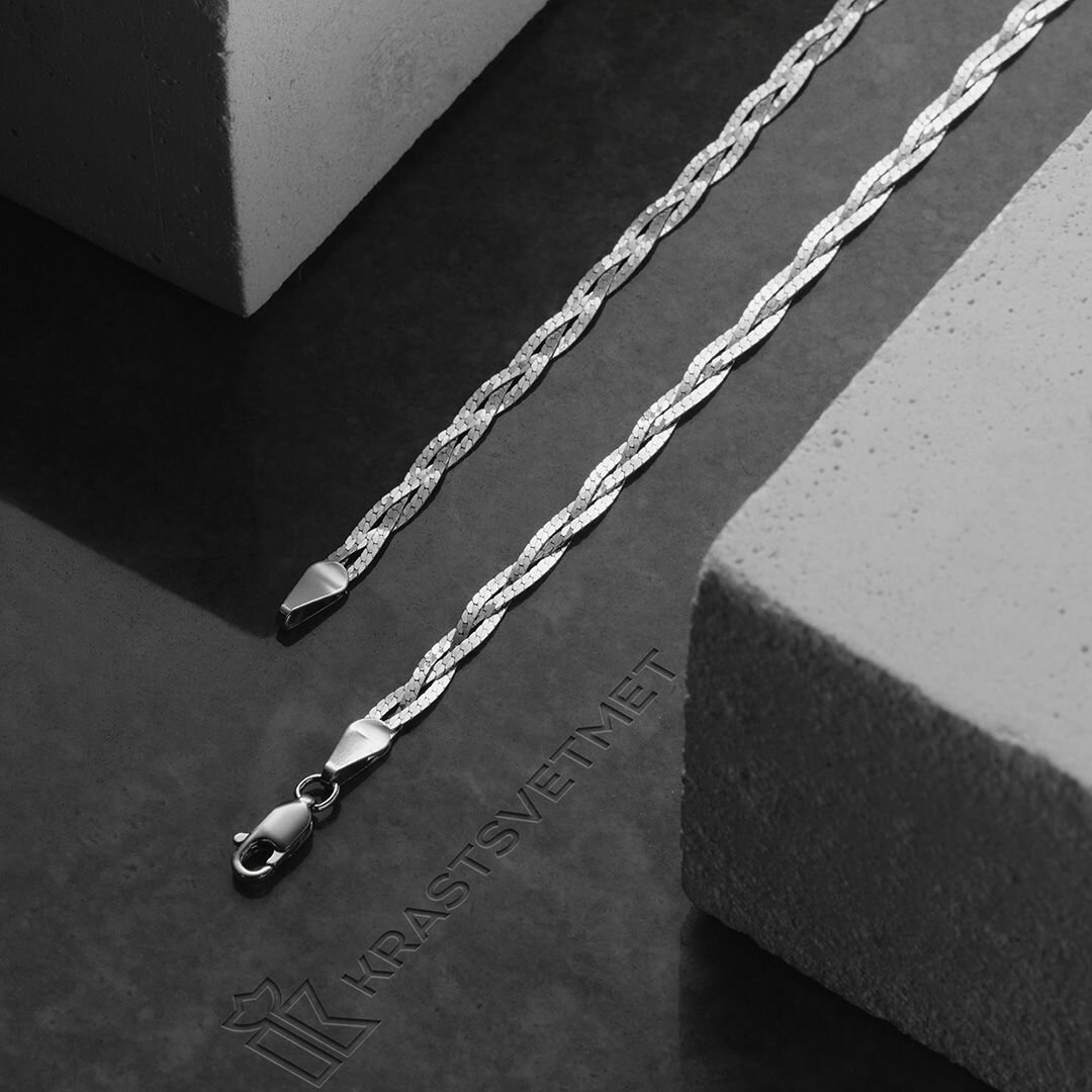 Цепь серебро, 925 проба, родирование