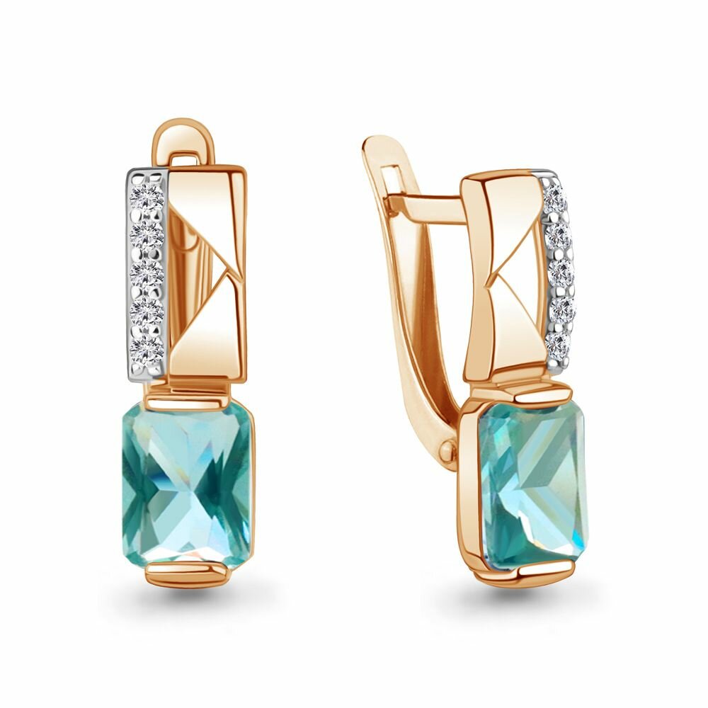 Серьги, серебро, 925 проба, турмалин синтетический