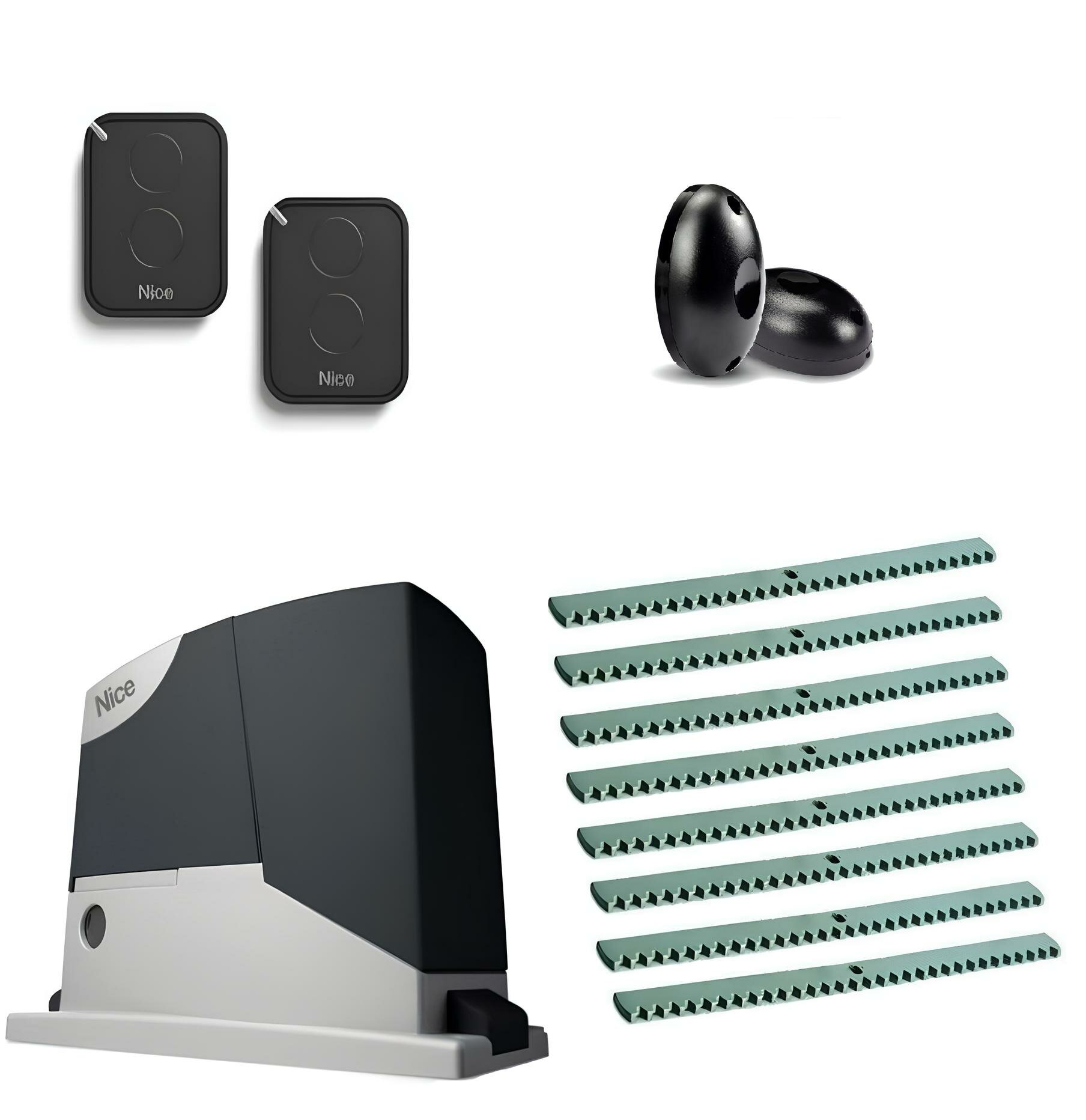 Автоматика для откатных ворот RD400KCE FK8, комплект: привод, фотоэлементы, 2 пульта, 8 реек