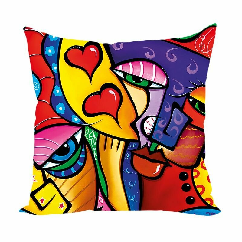 Чехол для подушки Глаза Сердца Пикассо велюр 40х40