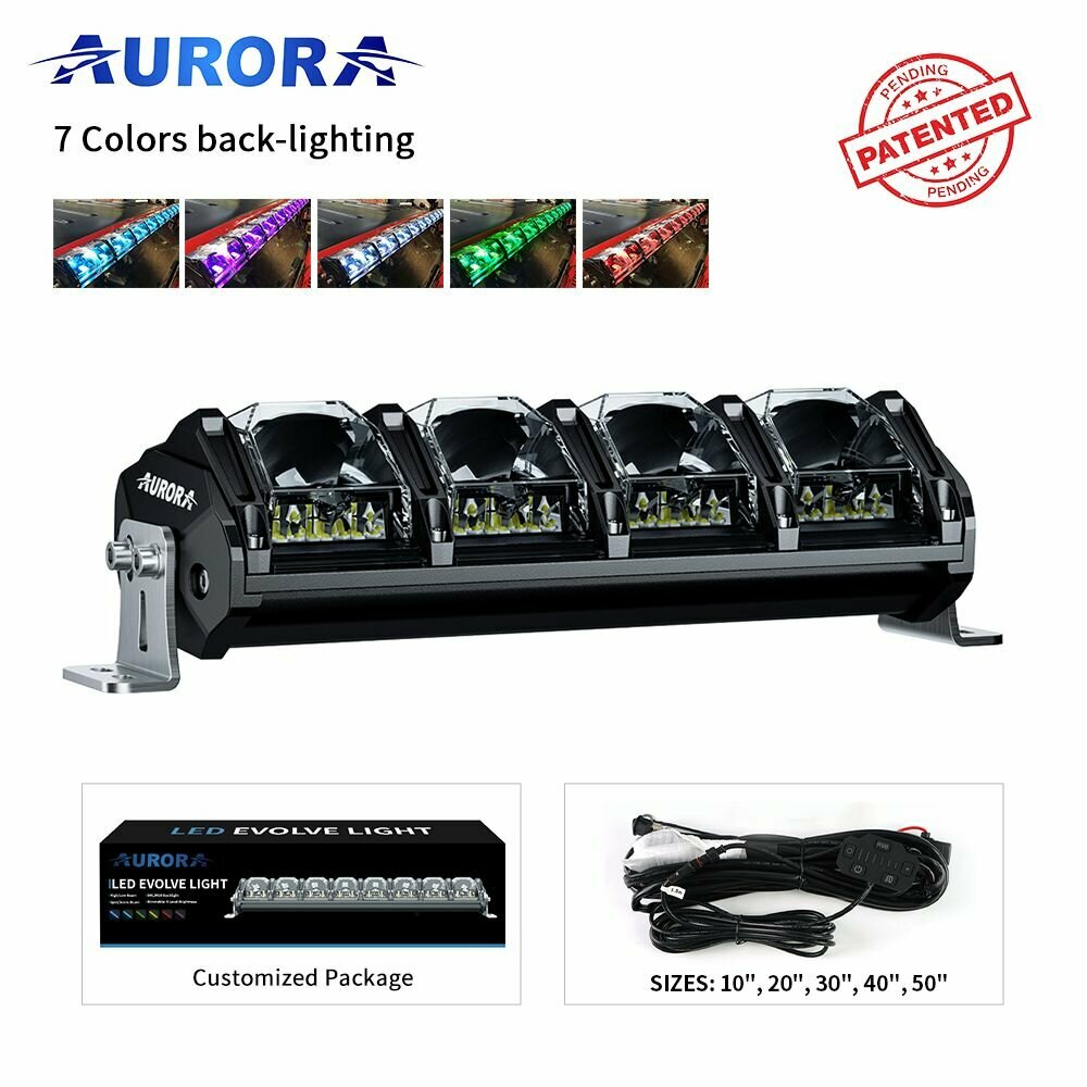 Светодиодная балка Aurora Evolve 10 дюймов LED фара многорежимная на квадроцикл внедорожник