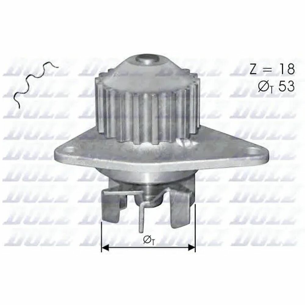 Насос водяной DOLZ C114 для а/м CITROEN/PEUGEOT C3/206/207/307/PARTNER TU3JPCNG/TU1A/TU1JP