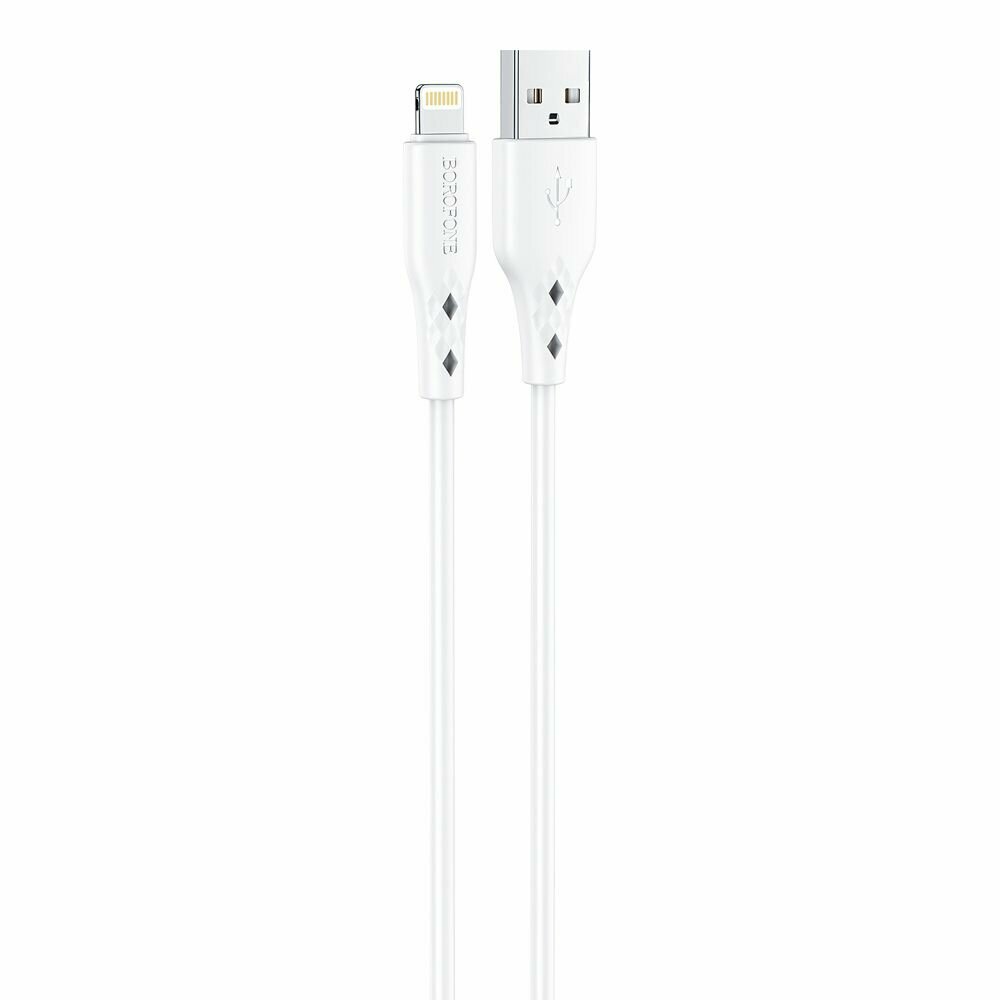 USB кабель BOROFONE BX48 Lightning 8-pin, 2.4А, 1м, PVC (белый)