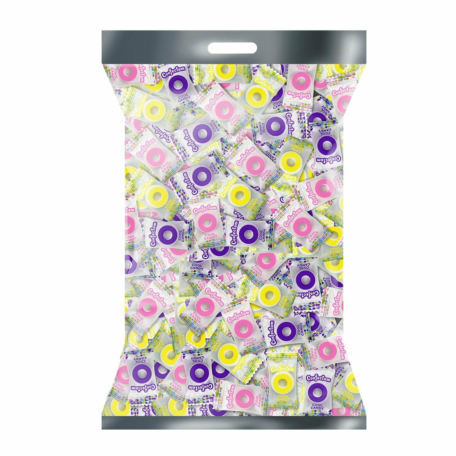 Таблетированная конфета Confectum Cool Candy со вкусами: виноград, клубника, ананас, 500 г