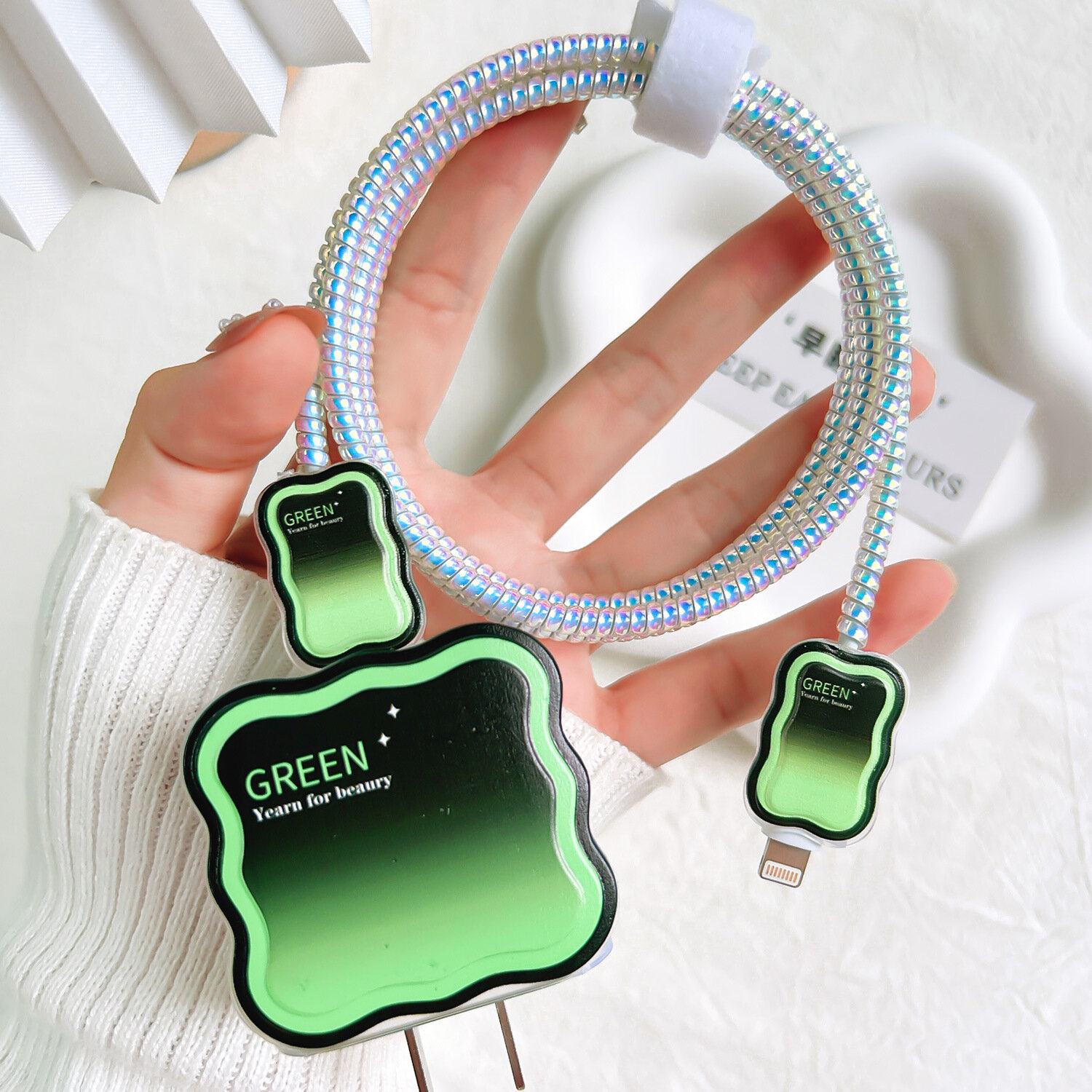 Чехол Hyun-Yue, для зарядки Apple, трёхслойный, защита от падения, прозрачный, фиолетовый