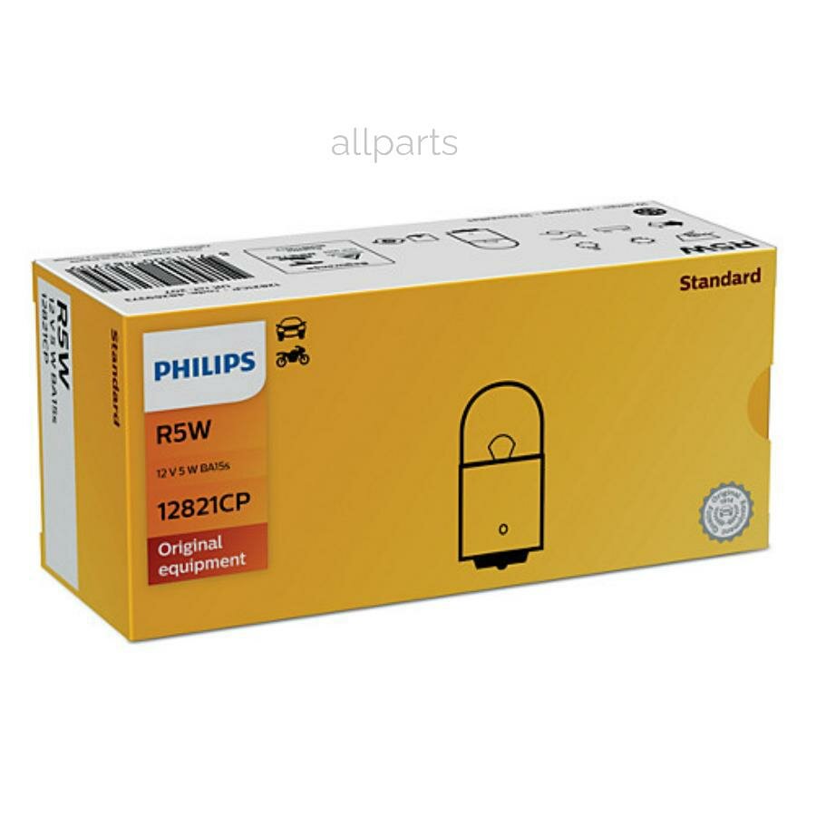 PHILIPS 12821CP лампа R5W 12V-5W (BA15S)
