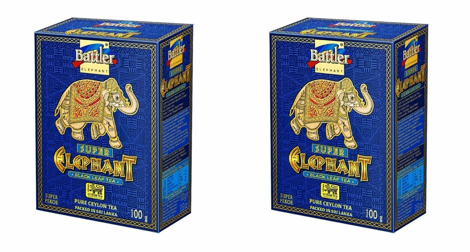 Battler Чай черный Супер слон, листовой, 100 г, 2 уп