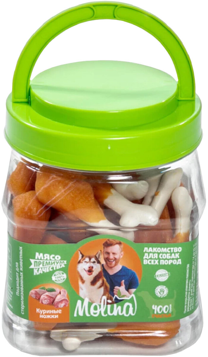 Лакомство MOLINA для собак всех пород куриные ножки 400 гр 1 шт