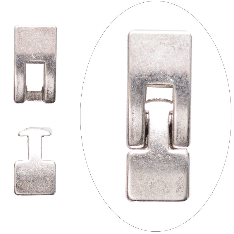 Застежка-концевик, 32х12мм (внутренний размер 10х3мм), крючок с ответной частью, прямоугольный, базовый материал - оловянный сплав, стиль тибетское серебро, 2 шт.