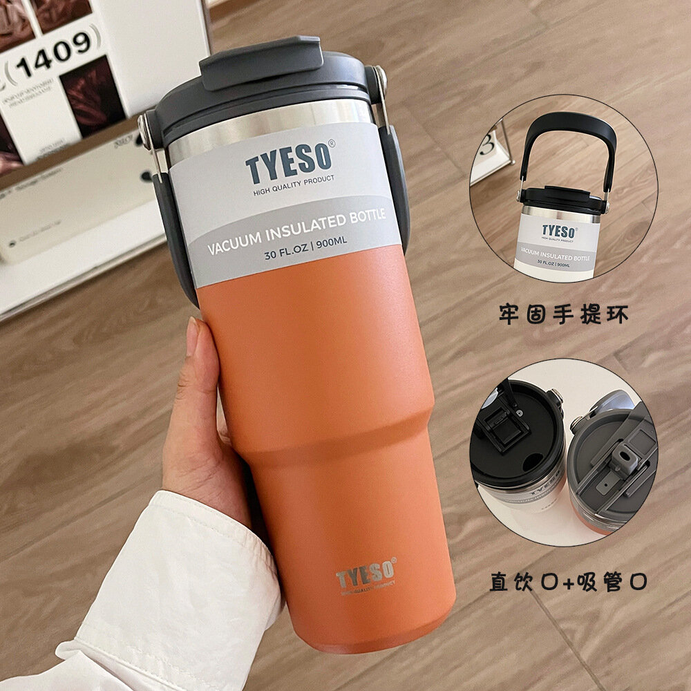 Термос-кружка Taishuo для женщин, большая емкость, из нержавеющей стали, кофейная кружка, автомобильная кружка для воды, стильная кружка для мужчин и женщин.