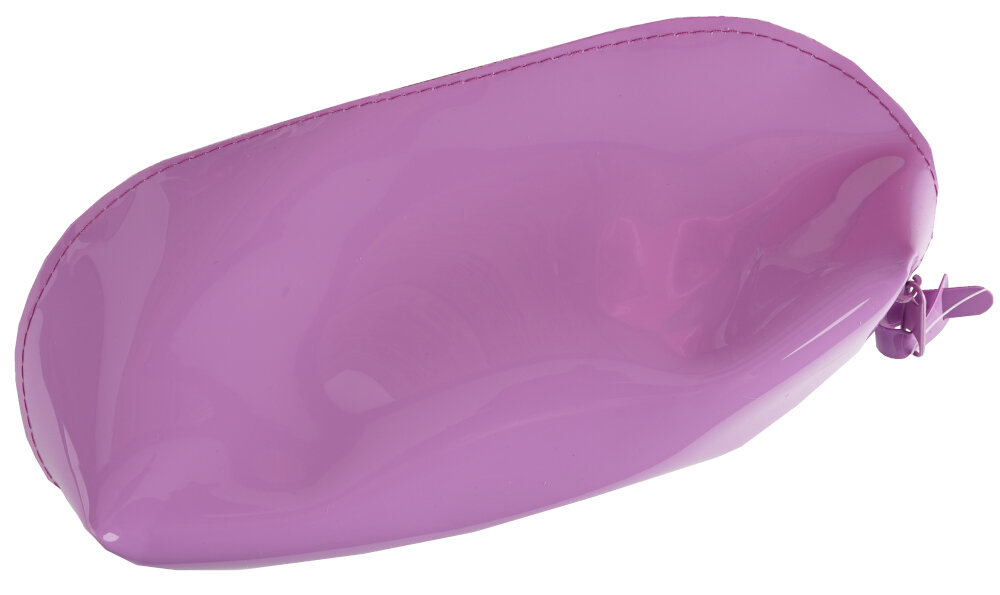 Пенал косметичка 1отд. Сиреневый неон глянец полукруглый пчелка К-725 (жен)