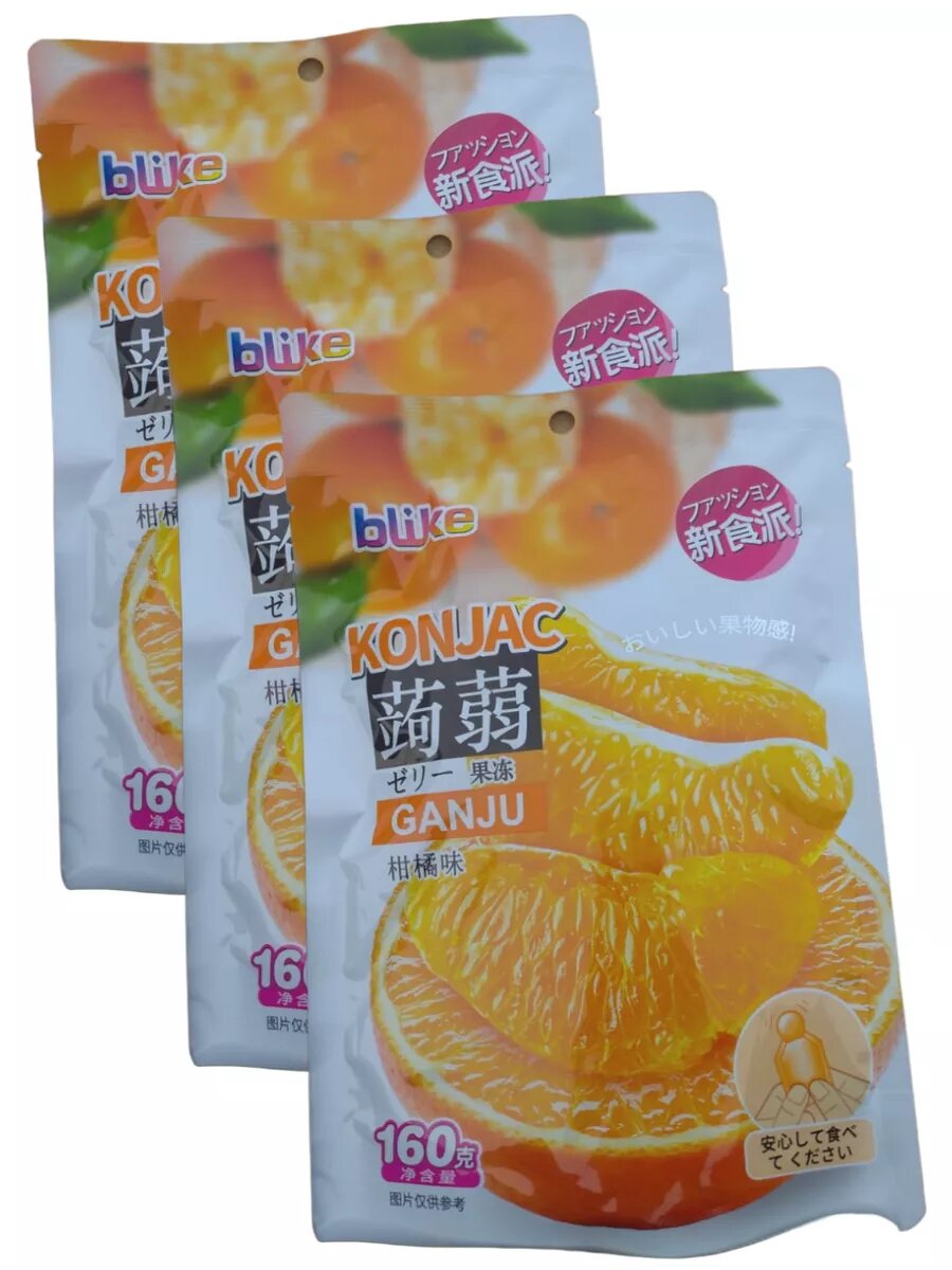 Желе мармеладное конняку с конжаком Апельсин 160 г * 3 шт