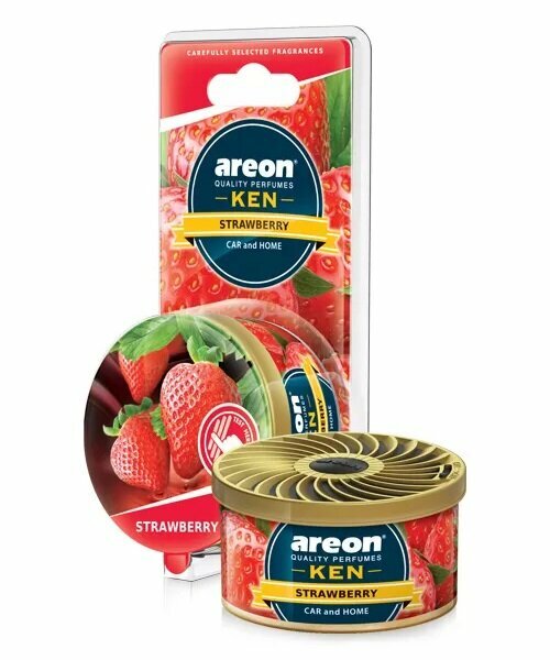 Ароматизатор в машину гелевый на панель Areon Ken Blister Strawberry клубника