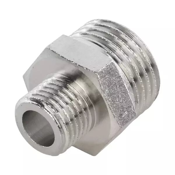 Ниппель 1 1/2"х3/4" переходной латунь никелир. STI