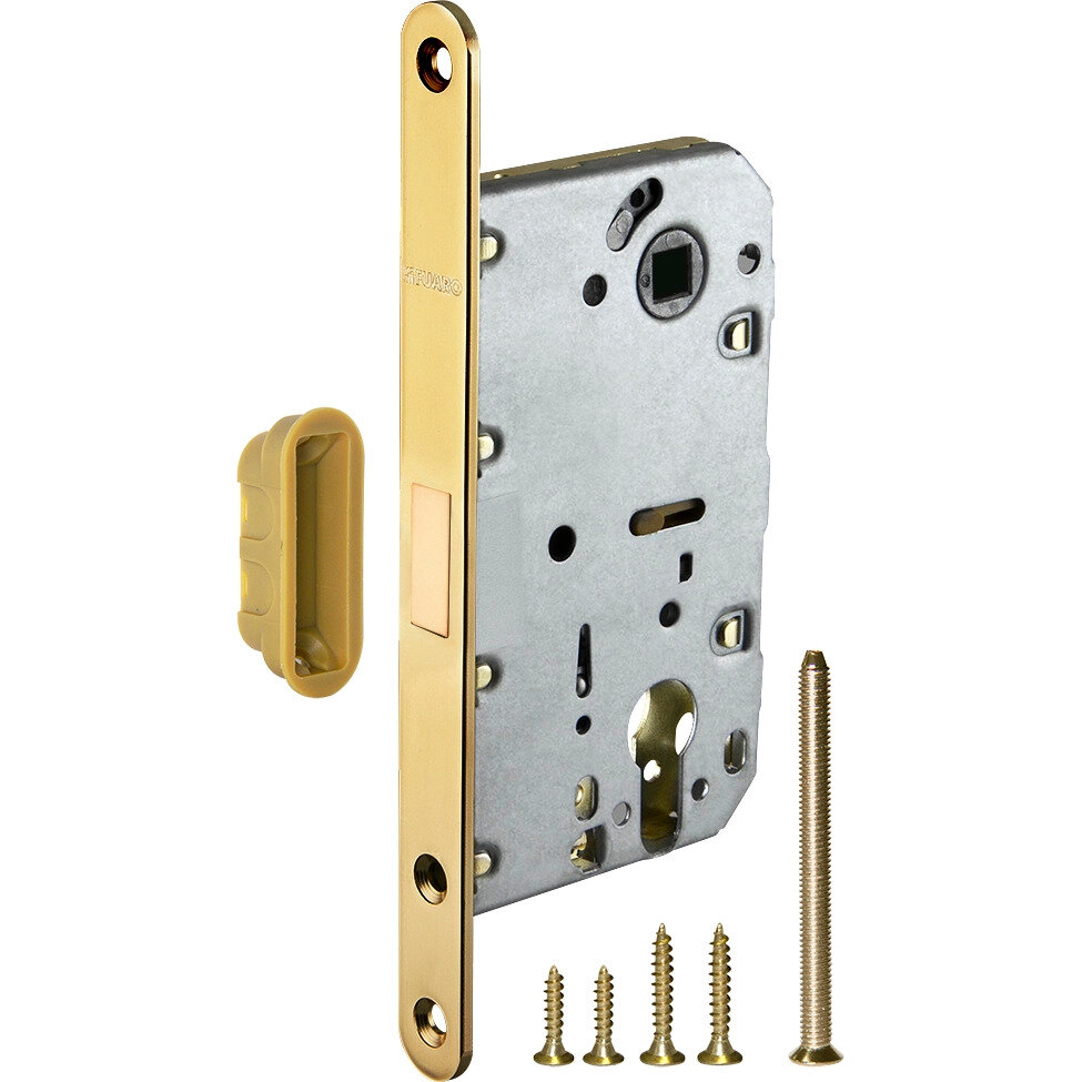 Замок межкомнатный Fuaro (Фуаро) под цилиндр MAGNET M85C-50 золото 24K