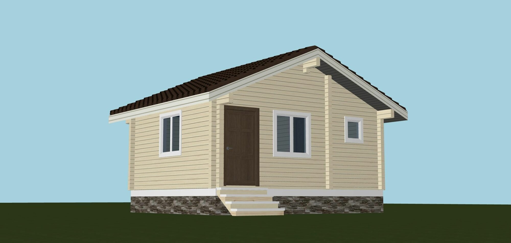 Проект бани из бруса БЯ-26, 5 х 6 м, 30 м2