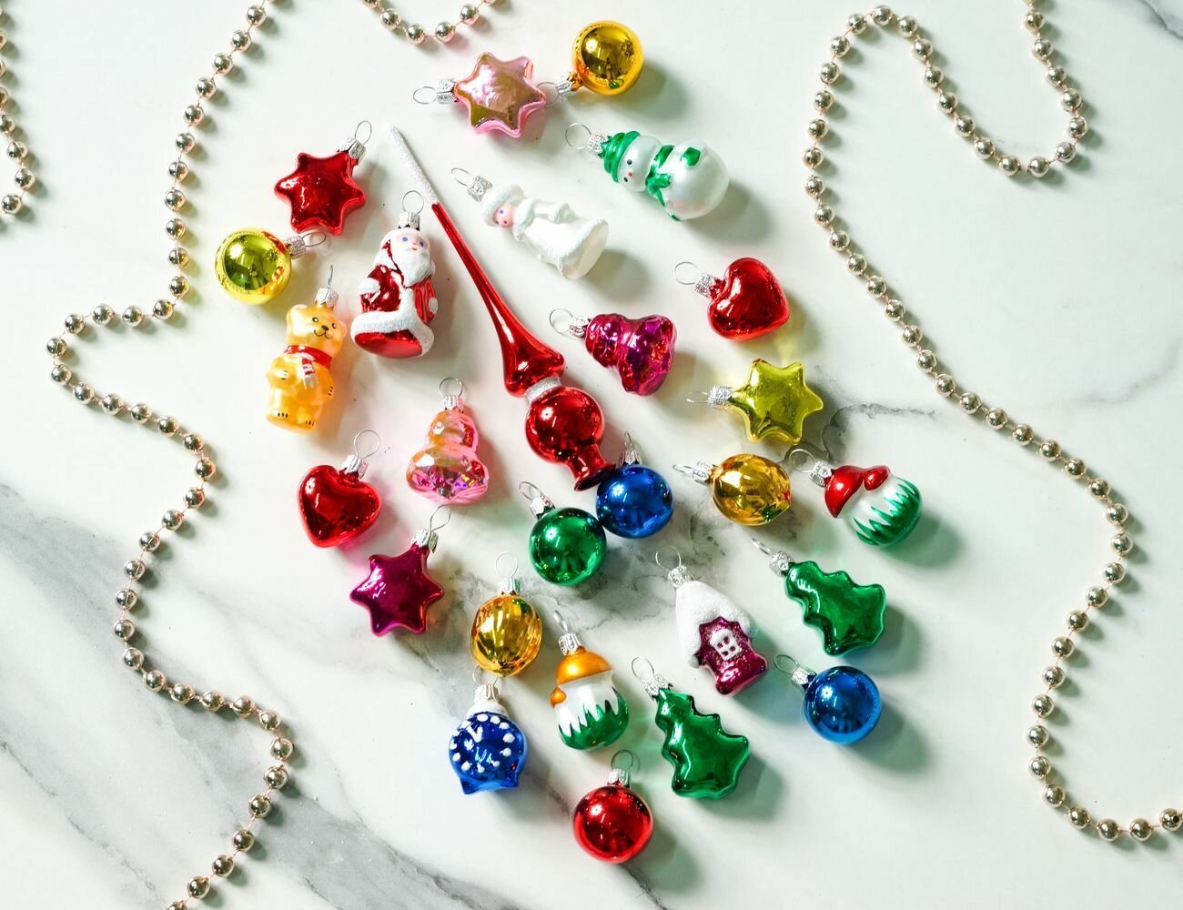 Набор миниатюрных елочных игрушек детский, 27 шт, Елочка С745