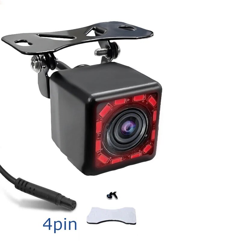 4-контактная HD-камера заднего вида для автомобиля, 12-светодиодная инфракрасная камера unwiring