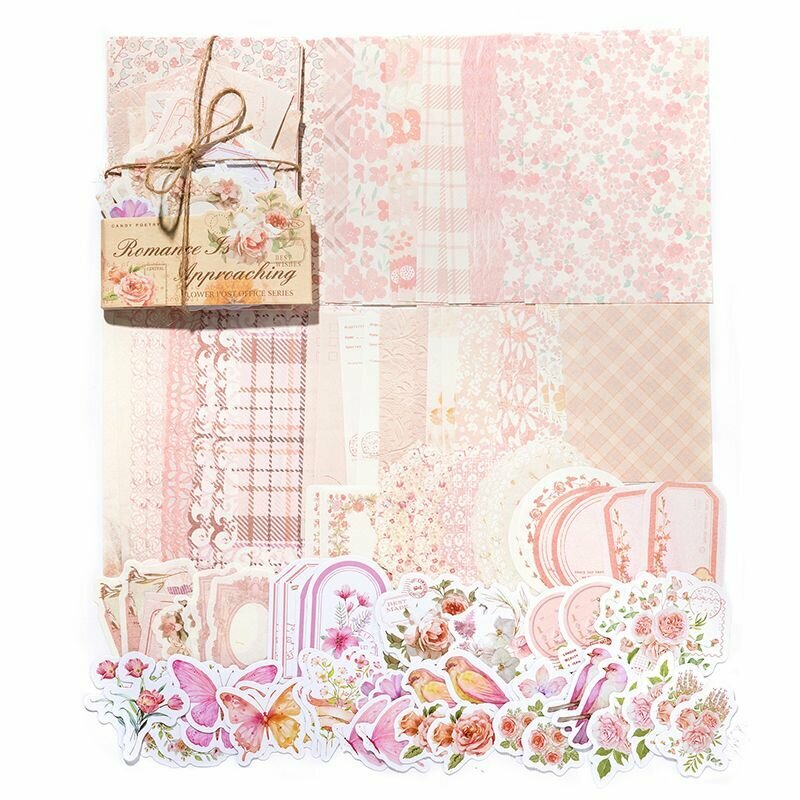 Бумага для скрапбукинга Mr.paper 100 листов ретро цветочный стиль, наклейки и стикеры для DIY альбомов, блокнотов и творческих поделок