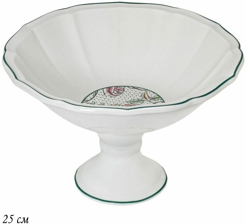 Фруктовница на ножке / фарфор, 25см / Lenardi, Глория