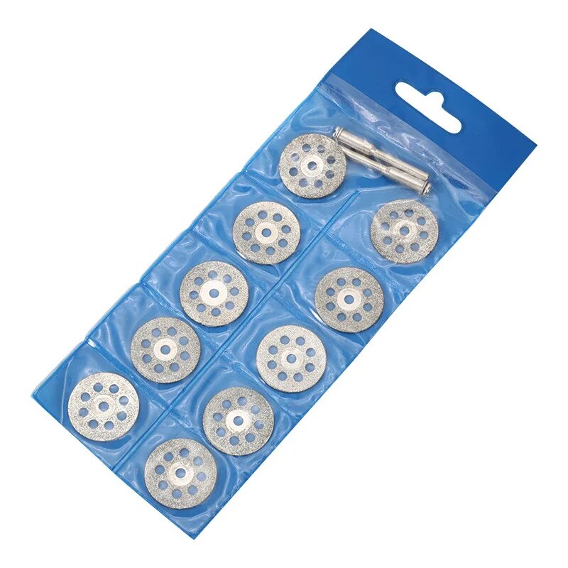 10 шт, 22 мм, мини-алмазный отрезной роторный инструмент, отрезной диск, диски, инструменты «сделай сам», аксессуары для Dremel с 2 шт. стержня