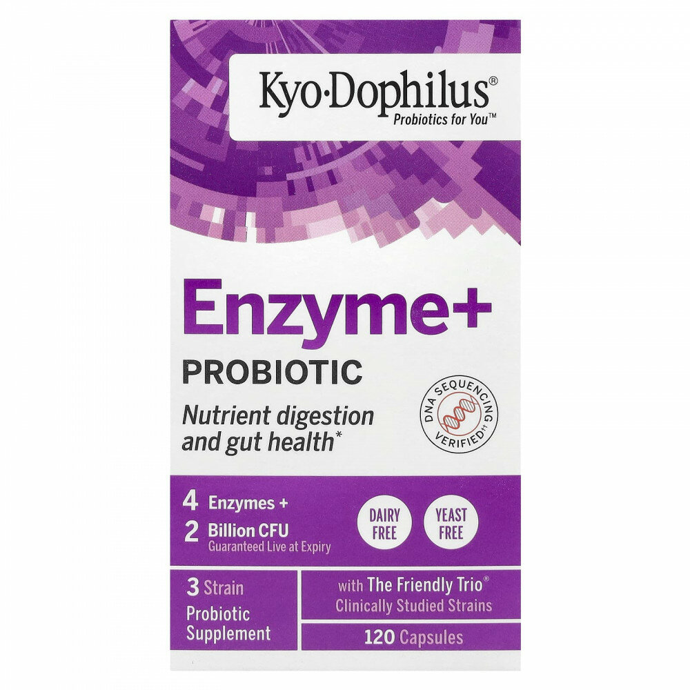 Kyolic, Kyo-Dophilus®, фермент с пробиотиком, 120 капсул