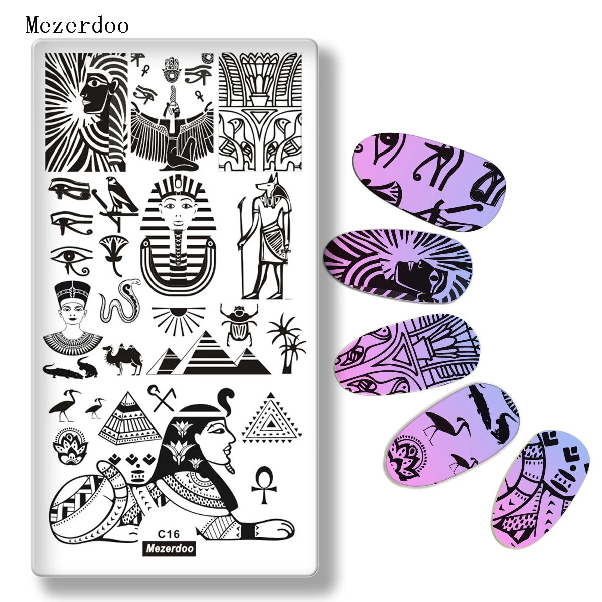 Трафарет для стемпинга Mezerdoo Пирамида Змея