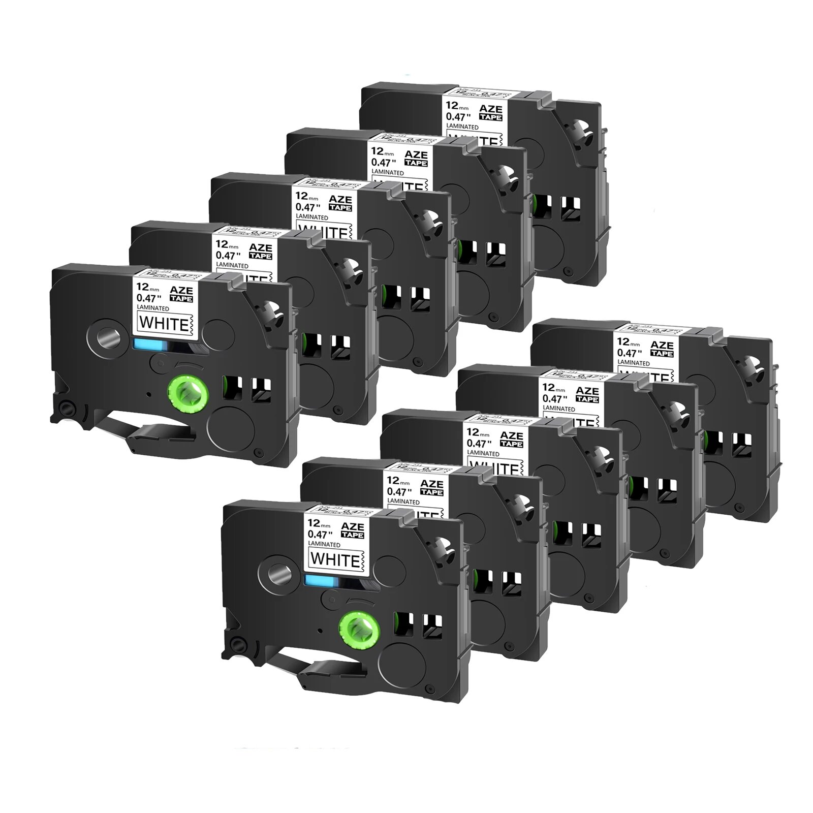 Лента для этикеток Greencycle совместимая с Brother P-touch TZe-231, Черный, Black on White, 12 мм