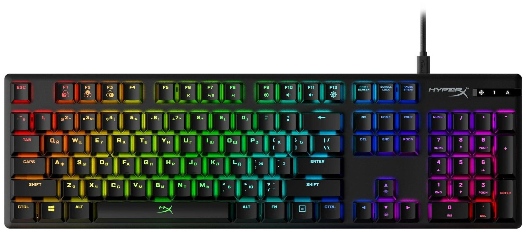 Игровая клавиатура HyperX Alloy Origins HyperX Red, русская раскладка, черный